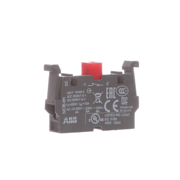 ABB - MCB-01 - Contact Block, SPST-NC, 6 A, 120 VAC, FrontMounting ...
