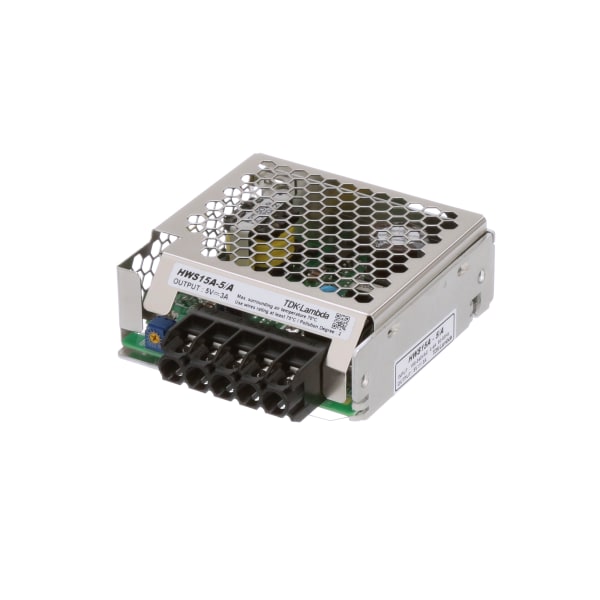 TDK-Lambda - HWS15A-5/A - Power Supply; AC/DC-DC; 5V@3A; 85-265VAC/120-370VAC; Enclosed; PFC ...
