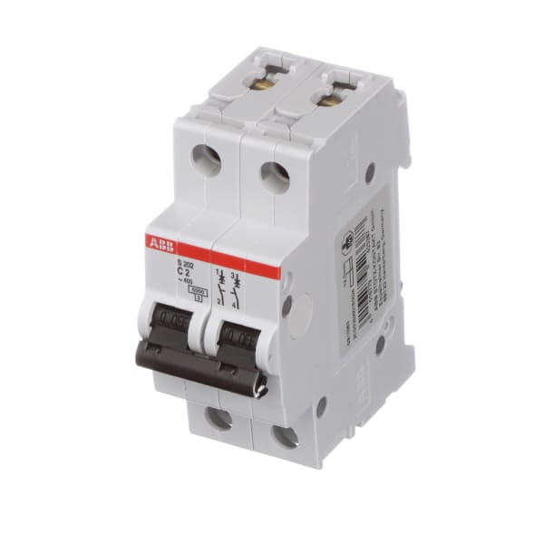 ABB - S202-C2 - Circuit Breaker, 2-Pole, C Curve, 2A, 6kA, 480Y/277VAC ...