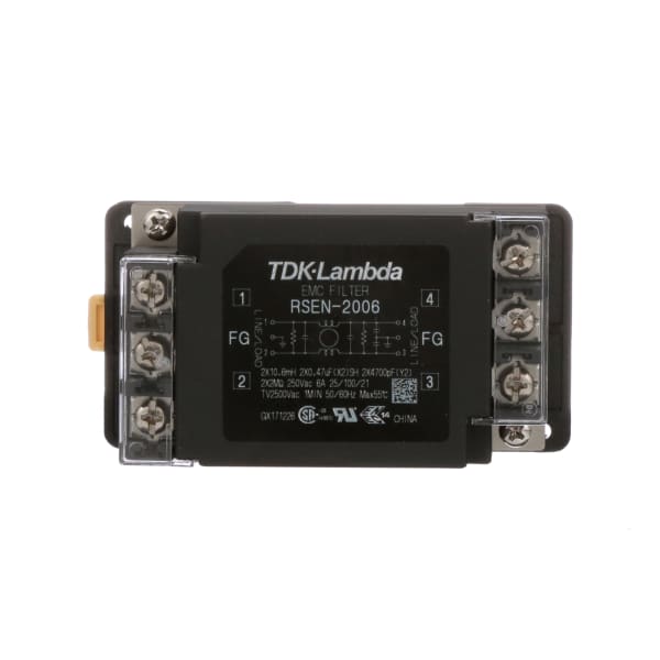 TDK-Lambda - RSEN-2006D - Filter EMI Power Line 1 Phase 6A 250 VAC DIN Rail Mount - Allied ...