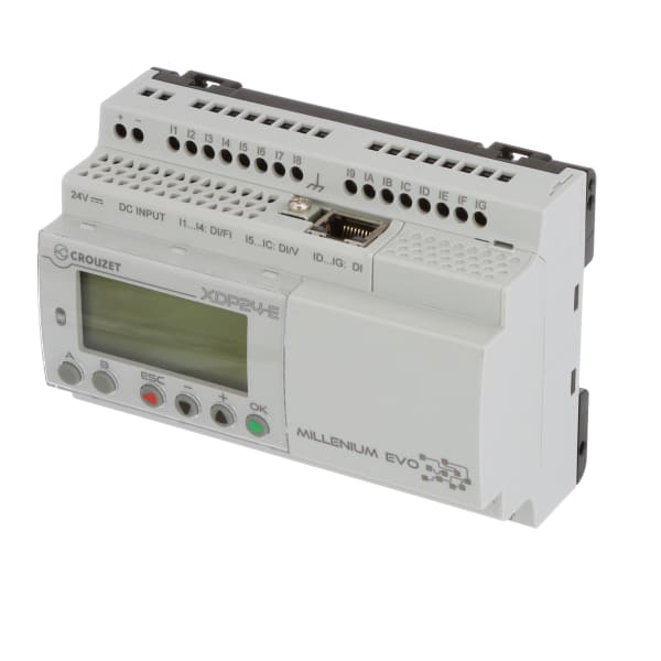 Crouzet - 88975111 - MilleniumEVO, Logic Controller, 24 I/O, 24 Vdc ...