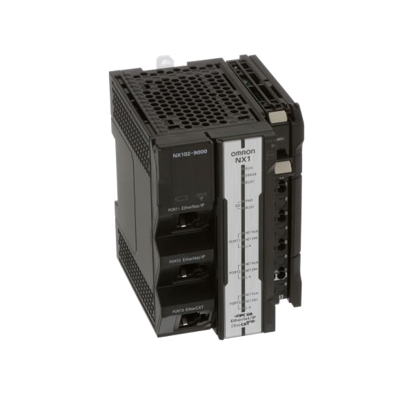 Omron Automation - NX102-9000 - PLC, CPU, 4 Axes, RJ45, Panel Mount, 5 MB, 24 VDC, NX102 Series ...