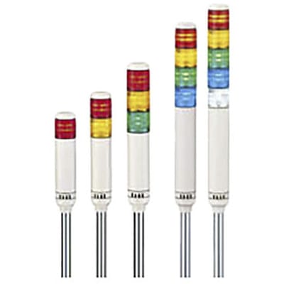 Patlite - LCE-202FBW-RG+FB120 - Visual Warning Device,Tower,Continuous/Flashing,Green/Red,24VAC ...