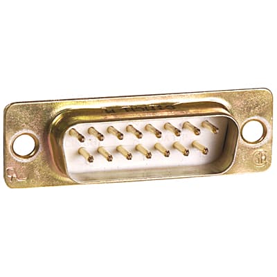 Cinch - DA-15P - Connector d-sub str plug stamped contacts solder cup termination 15 pin contact ...