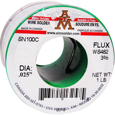 AIM Solder - 14214 - WS482 3% WATER SOLUABLE CORE SOLDER, SN100C, .025 - RS