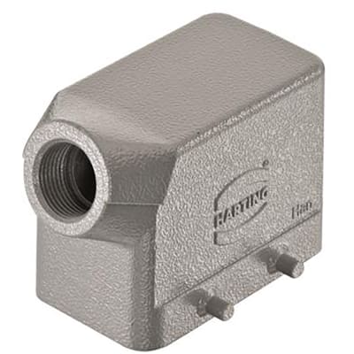 HARTING - 19300101520 - Connector Power Heavy Duty METAL HOOD HAN 10B 2 LVR LCKING - RS