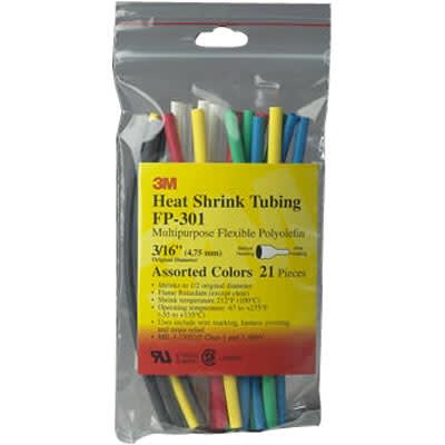 3M - FP-301-VW-1-4-BLACK - Tubing, Heat Shrink, Flame Retardant ...