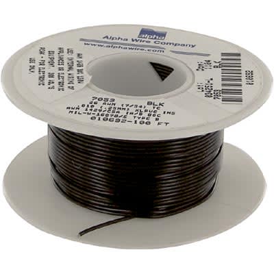 Alpha Wire - 7053 BK005 - Hook-Up Wire, TC, 26 AWG, 7x34, Black PVC ...