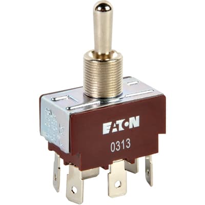 Eaton / Switches - XTD4B1A - Toggle Switch,DPDT.ON-OFF-ON,Metal Bat ...