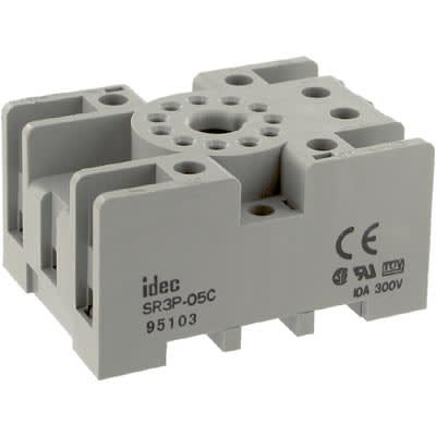IDEC Corporation - SR3P-05C - Relay Socket, 11 Pin, 3 Pole, M3.5 Screw ...
