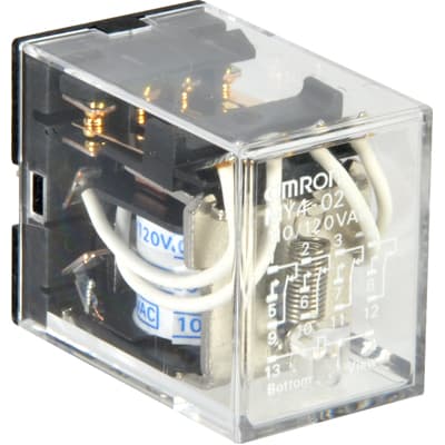 Omron Automation - MY4-02-AC110/120 - Ice cube relay, 4PDT, 110/120 VAC coil voltage, 5 A ...