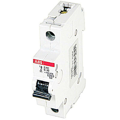 ABB - S201-C40 - Circuit Breaker; 1-P; C Curve; 40A; 6kA; 480Y/277VAC; Handle; Screw Terminals - RS