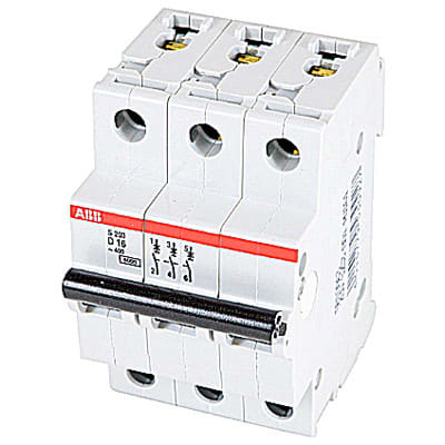 ABB - S203-D16 - Circuit Breaker; 3-Pole; D Curve; 16A; 6kA; 480Y/277VAC; Handle; Screw ...