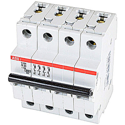 ABB - S204-B20 - Circuit Breaker; 4-Pole; B Curve; 20A; 6kA; 480Y/277VAC; Handle; Screw ...