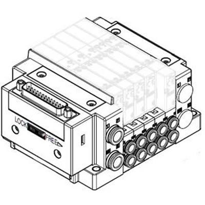 SMC Corporation - SS5Y5-10F1-08B-N7 - Manifold, 8 stations, SY5000 ...