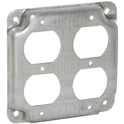 RACO - 907C - 4SQ EXP COVER - 2 DUPLEX RECEPS - RS