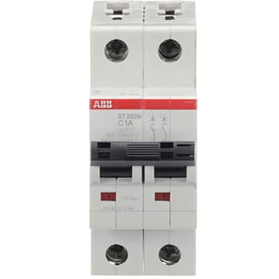 ABB - ST202M-C1 - Circuit Breaker,Miniature,DIN Rail Mount,C Curve,2 ...