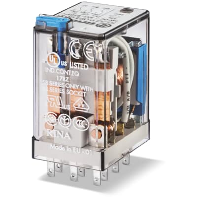 Finder - 55.33.9.024.0010 - Ind. Plug-In Relay, 3PDT 10A, 24V DC coil ...