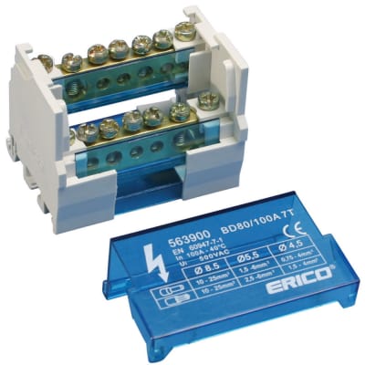 nVent ERIFLEX - 563910 - 2 Pole Distribution Block,80/100A,2 Line Side ...