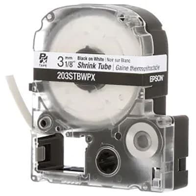 Epson LabelWorks - 203B20BWPX - Heat Shrink Labels, 3:1 Shrink Ratio, 1 ...