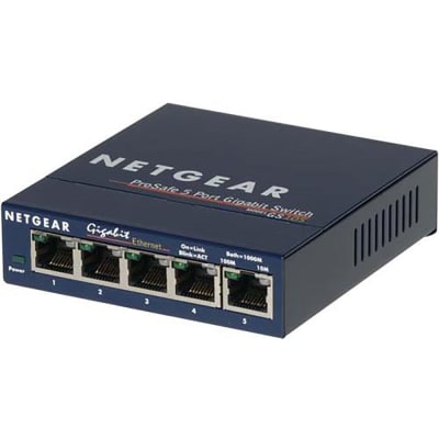 L-com - SWTC-GS105NA - NETGEAR 10/100/1000Mbps 5 Port RJ45 Switch- - RS