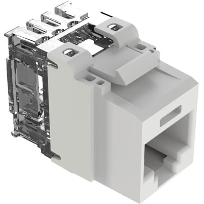 Panduit - NK6X88MWH-Q - UTP RJ45 Cat 6A Keystone Punchdown Jack Module ...