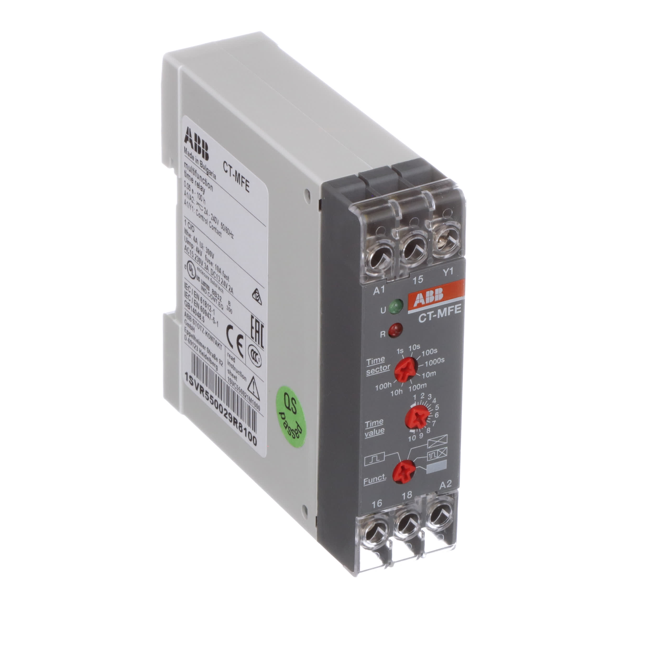 ABB - 1SVR550029R8100 - Time Delay Relay, Multi-Function, SPDT, 250 V ...