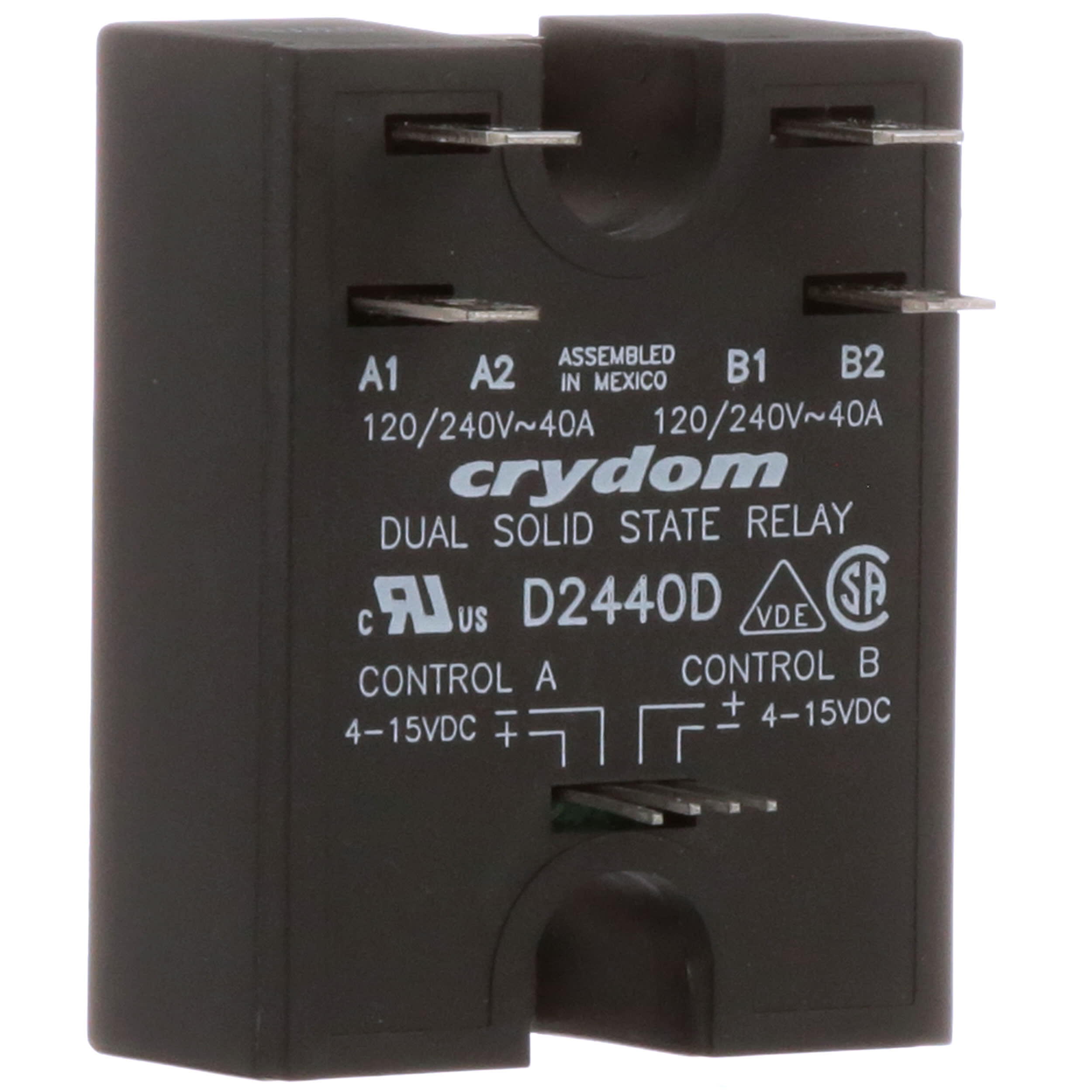 Sensata - Crydom - D2440D - Relay, 24 to 280 VAC, Solid State, 0.15 to ...