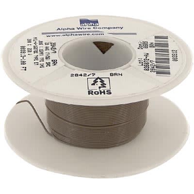 Alpha Wire - 2842/7 BR005 - Hook-Up Wire, Copper, 28 AWG, 7x36, Brown ...