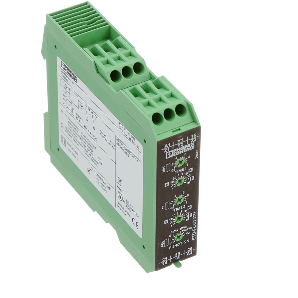 Phoenix Contact - 2866187 - Timer Relay, DPDT, 7 Function, 2 Adj ...