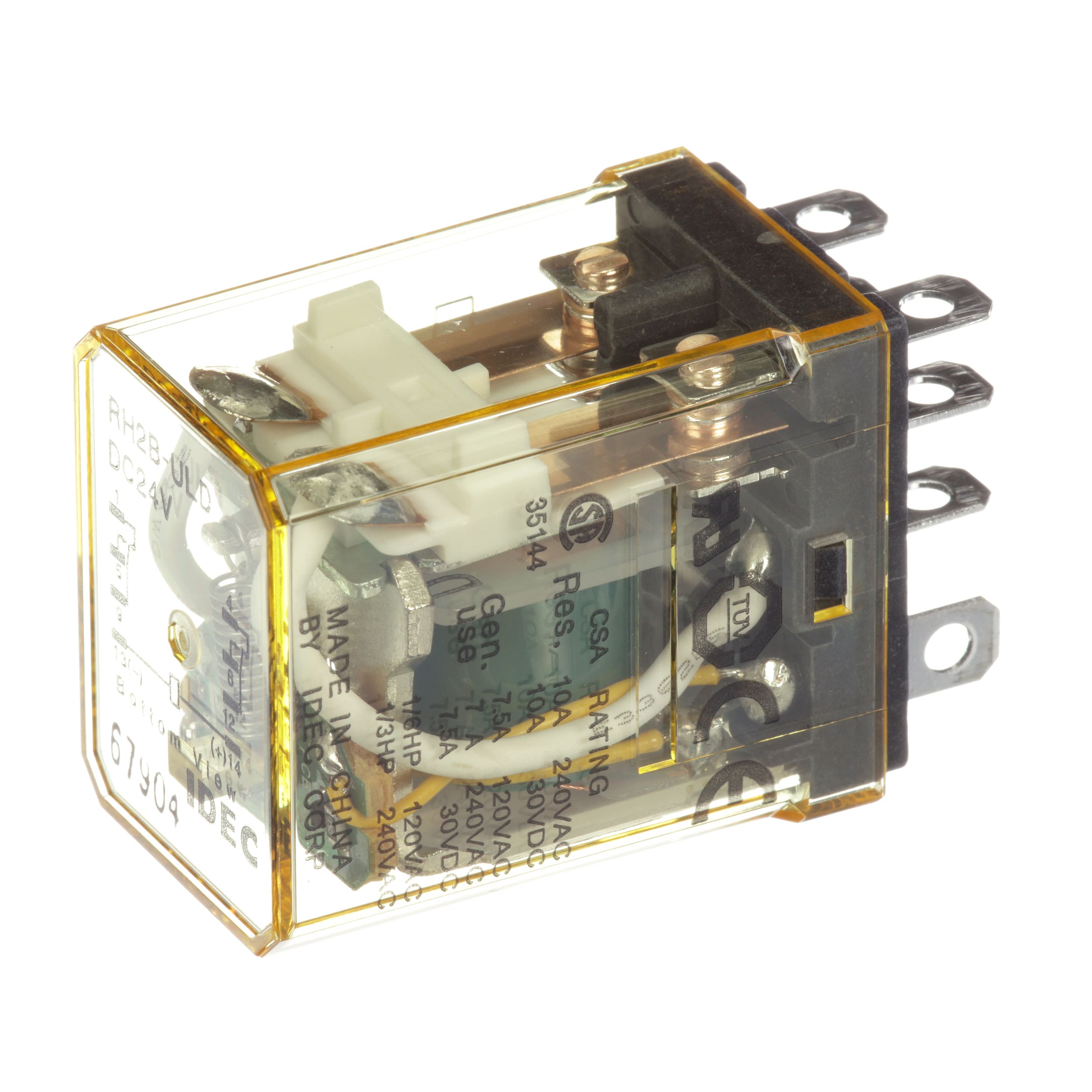 IDEC Corporation - RH2B-ULD-DC24V - Relay, Power, DPDT, 10A, 24VDC, w ...