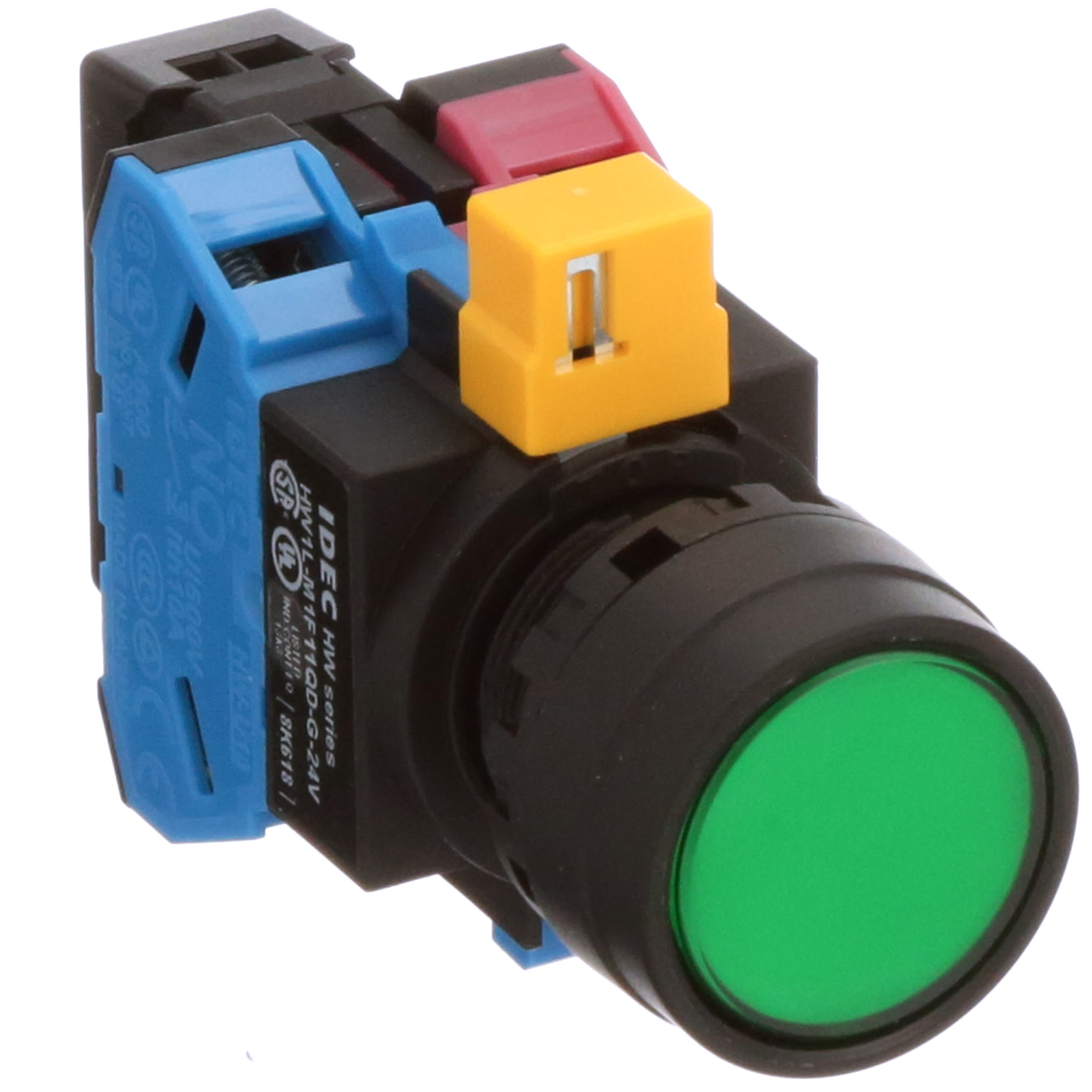 IDEC Corporation - HW1L-M1F11QD-G-24V - Pushbutton, HW Series, Plastic ...