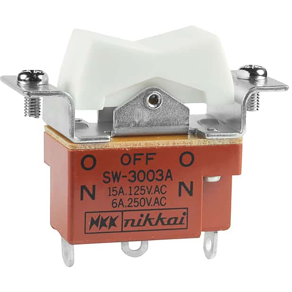 NKK Switches - SW3003A - Rocker Switch, SPDT, ON-OFF-ON, White Concave ...