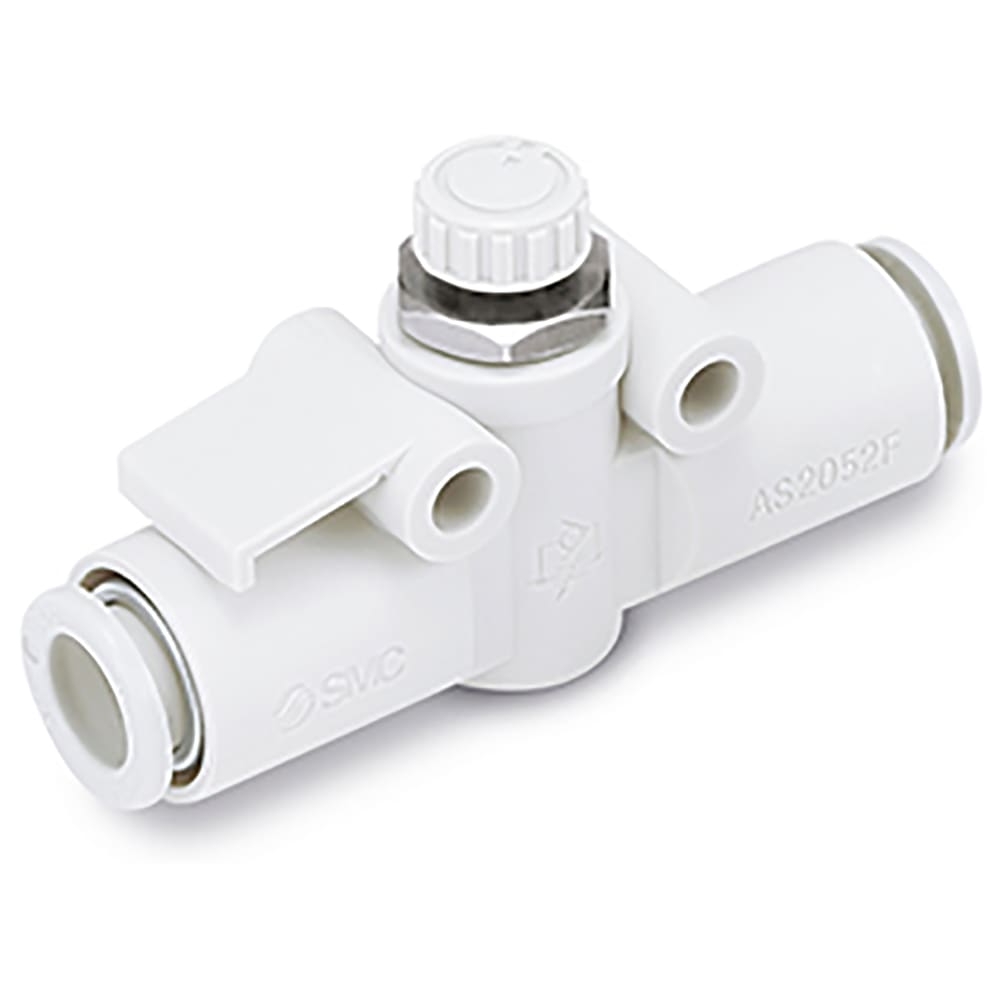SMC Corporation - AS3002F-12 - Speed Control, In-Line, 12mm Tubing, One-Touch, Knurled Lock Nut - RS