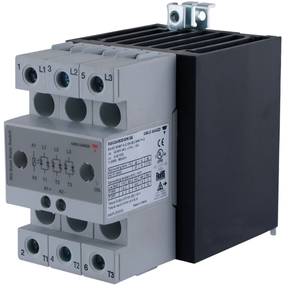 Carlo Gavazzi, Inc. - RGC3A60D30KGE - Contactor, Solid State, 3 Phase ...