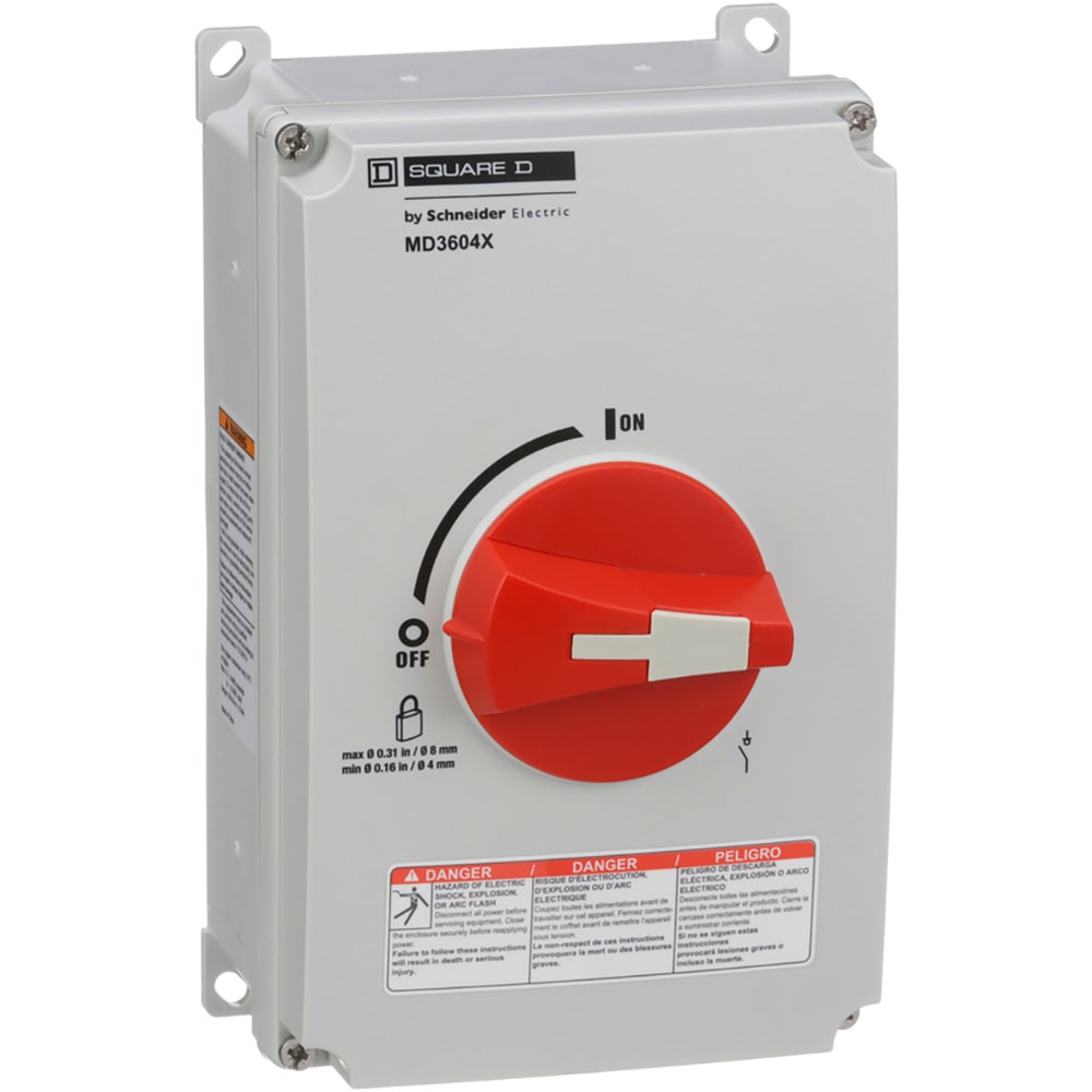 Schneider Electric MD3604X Non Fusible Disconnect Switch 60A 1 Schneider Electric MD3604X Non Fusible Disconnect Switch 60A 1