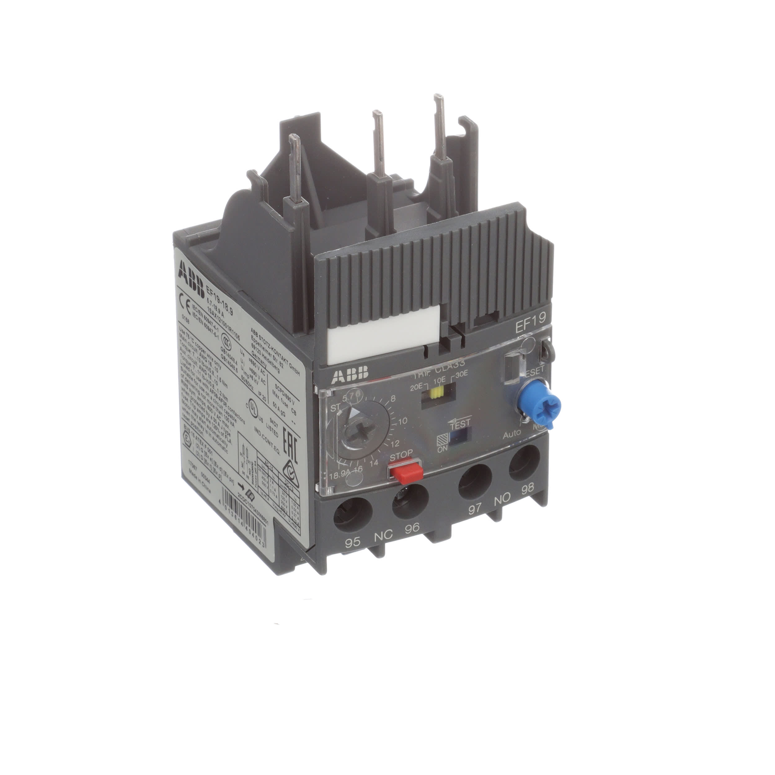 ABB - EF19-18.9 - ELEC O/L 5.7-18.9A, CLASS 10E, 20E - RS