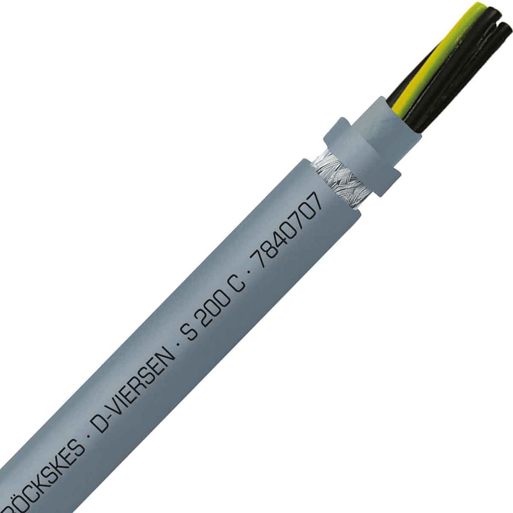 SAB - 7840707 - Cable, 7C, 19AWG, 42x34, BC, TPE ins, Braid, Gray PUR ...