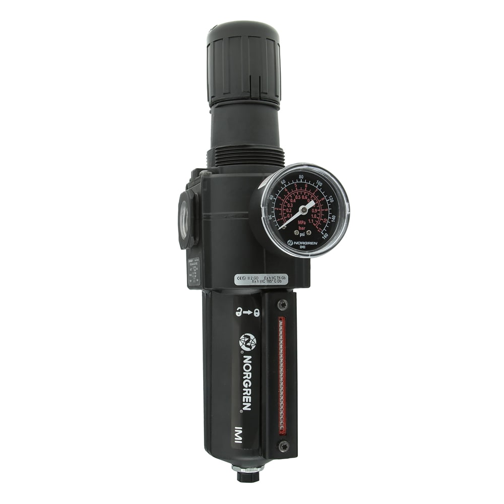 Norgren - B74G-4AK-AD1-RMG - Filter/Regulator, 1/2" PTF, Metal Bowl ...