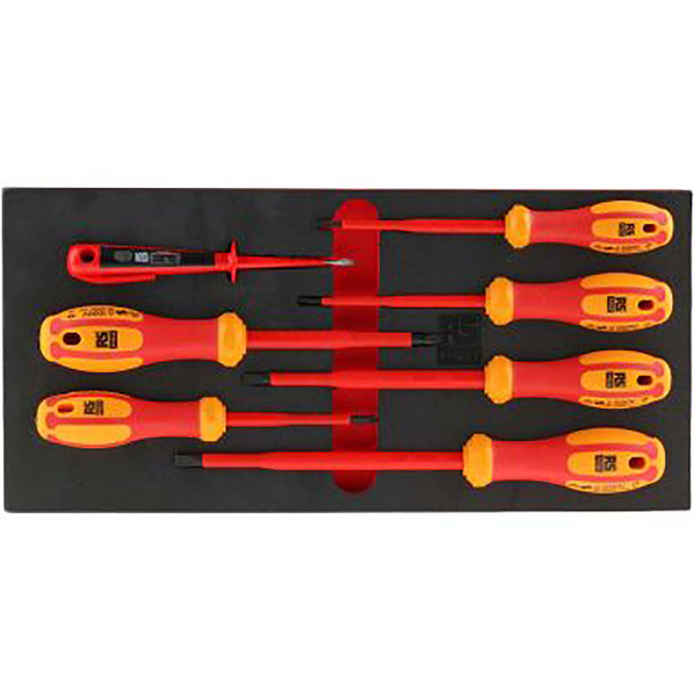 RS PRO - 8335941 - VDE 7 Piece Phillips, Slotted Screwdriver Set Lanyard Hole In Handles - RS