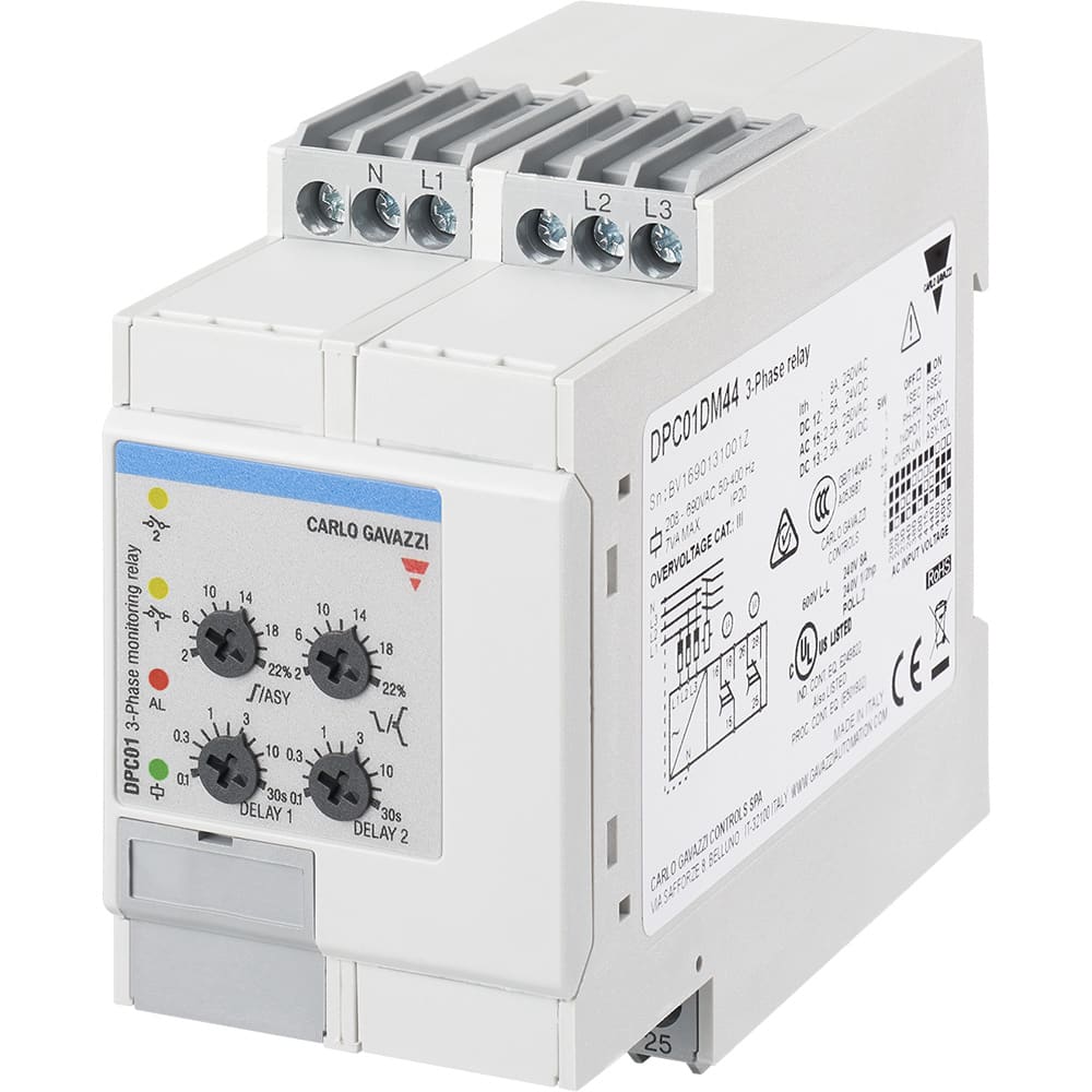 Carlo Gavazzi, Inc. - DPC01DM49400HZ - Relay, E-Mech, 3-Phase Monitor ...