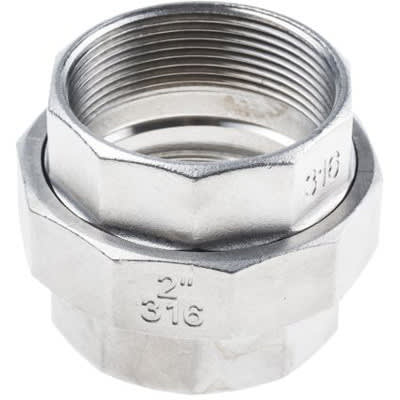 RS PRO - 4993704 - SS Threaded Fitting Union 2 in G Female (Conn 1) 2 ...