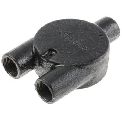 RS PRO - 7639197 - Y Box Cable Conduit Fitting Steel Black Enamel 20mm ...