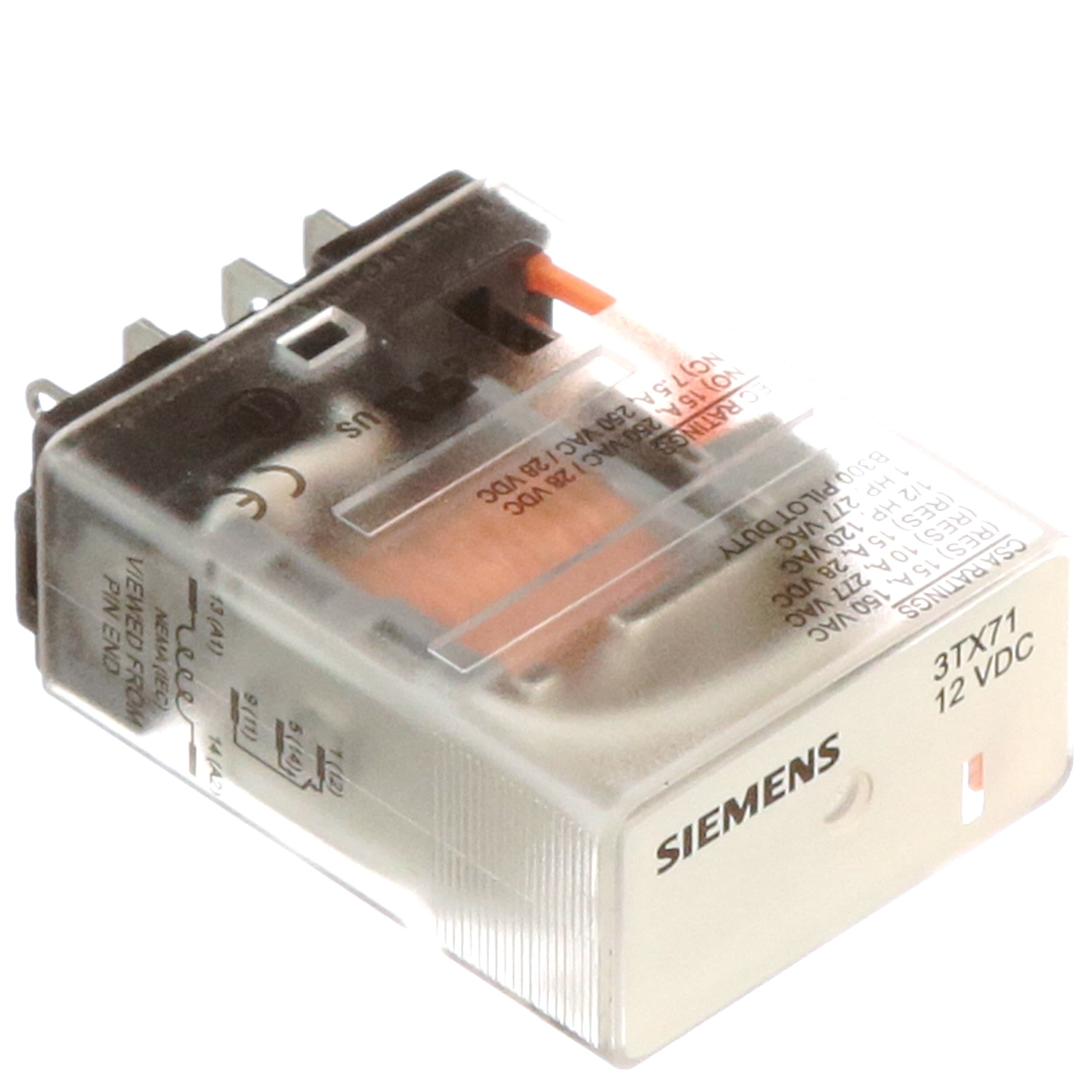 Siemens - 3TX71105BB03C - Plug-In Relay Spdt 15A 12Vdc - RS