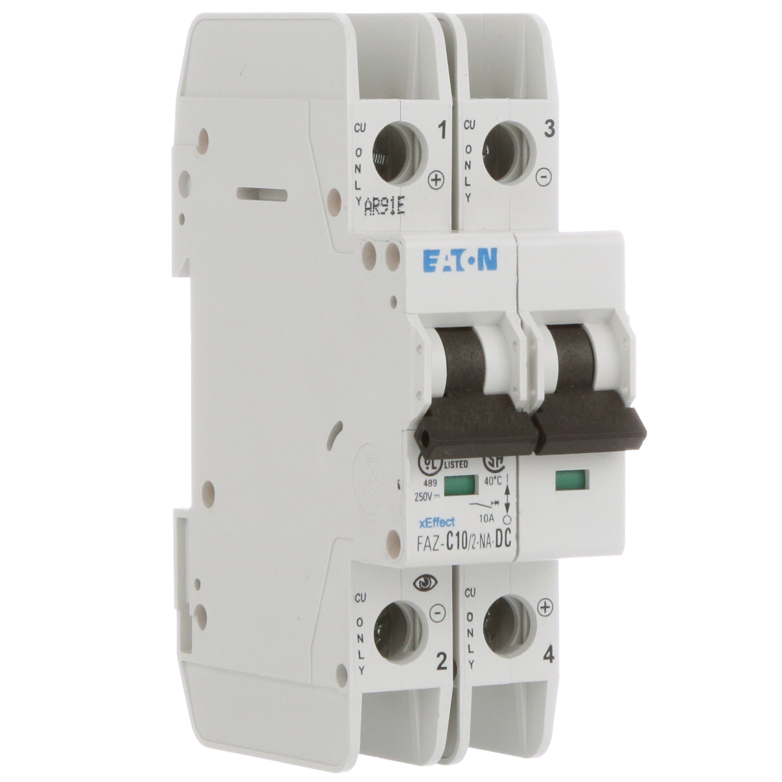 Eaton - Cutler Hammer - FAZ-C10/2-NA-DC - Ul489 Indust Mini Circt Brkr, 10A, 5-10X /N Trip, 2 ...