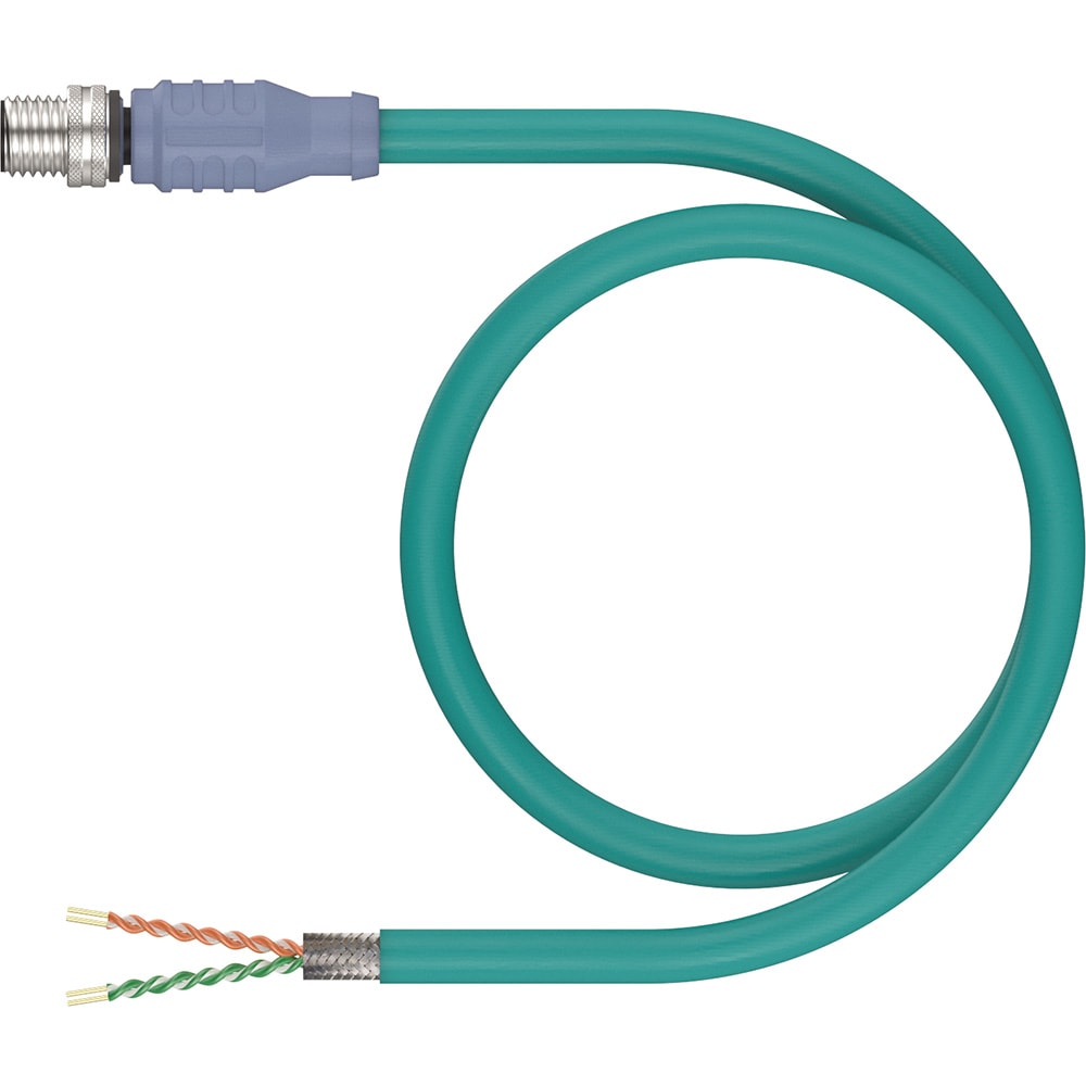 TURCK - RSSD 441-1M - Single Ended, Cordset, M12 Male , Straight, 1m ...