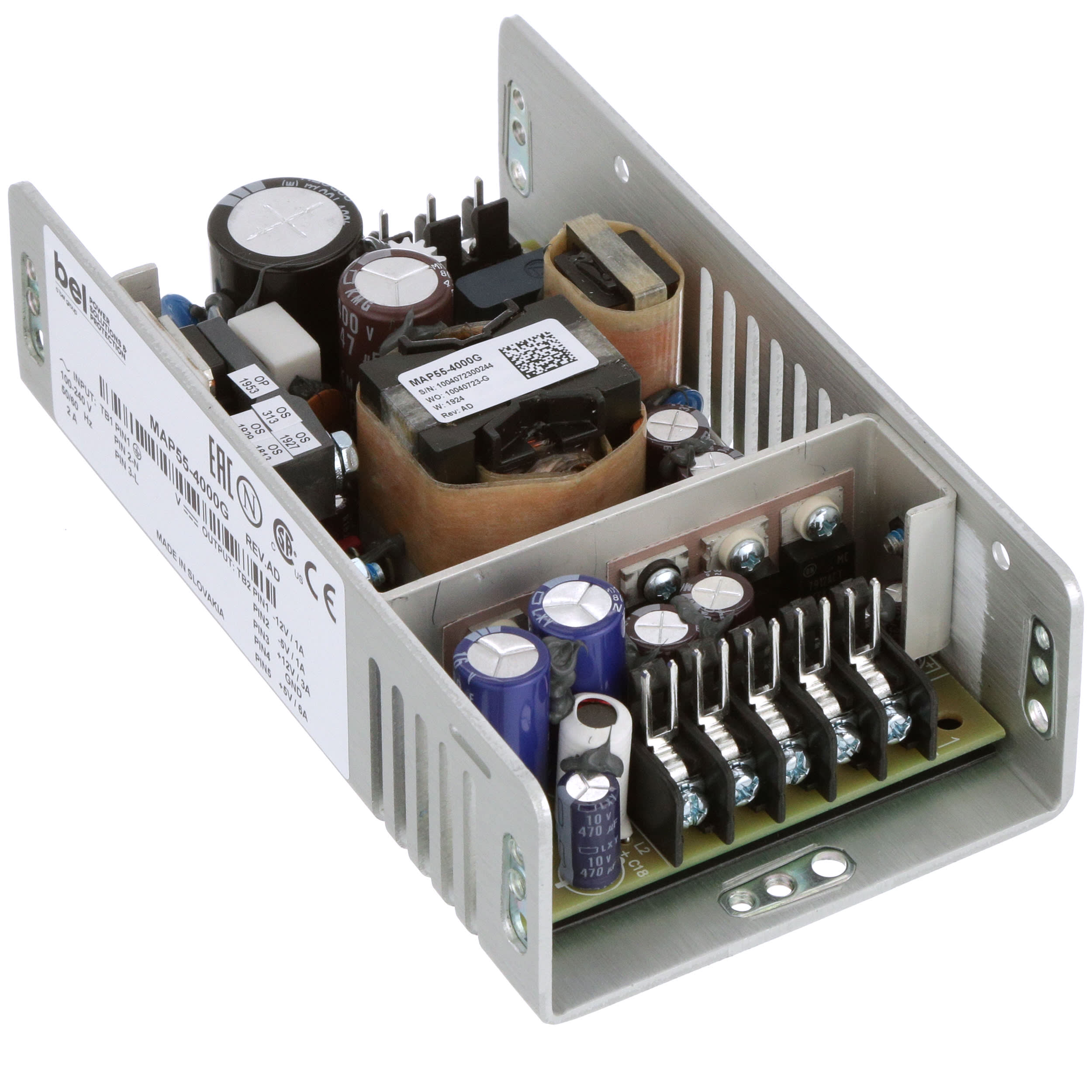 Bel Power Solutions - MAP55-4000G - Power Supply, AC-DC, 5V,6A,12V,3A ...