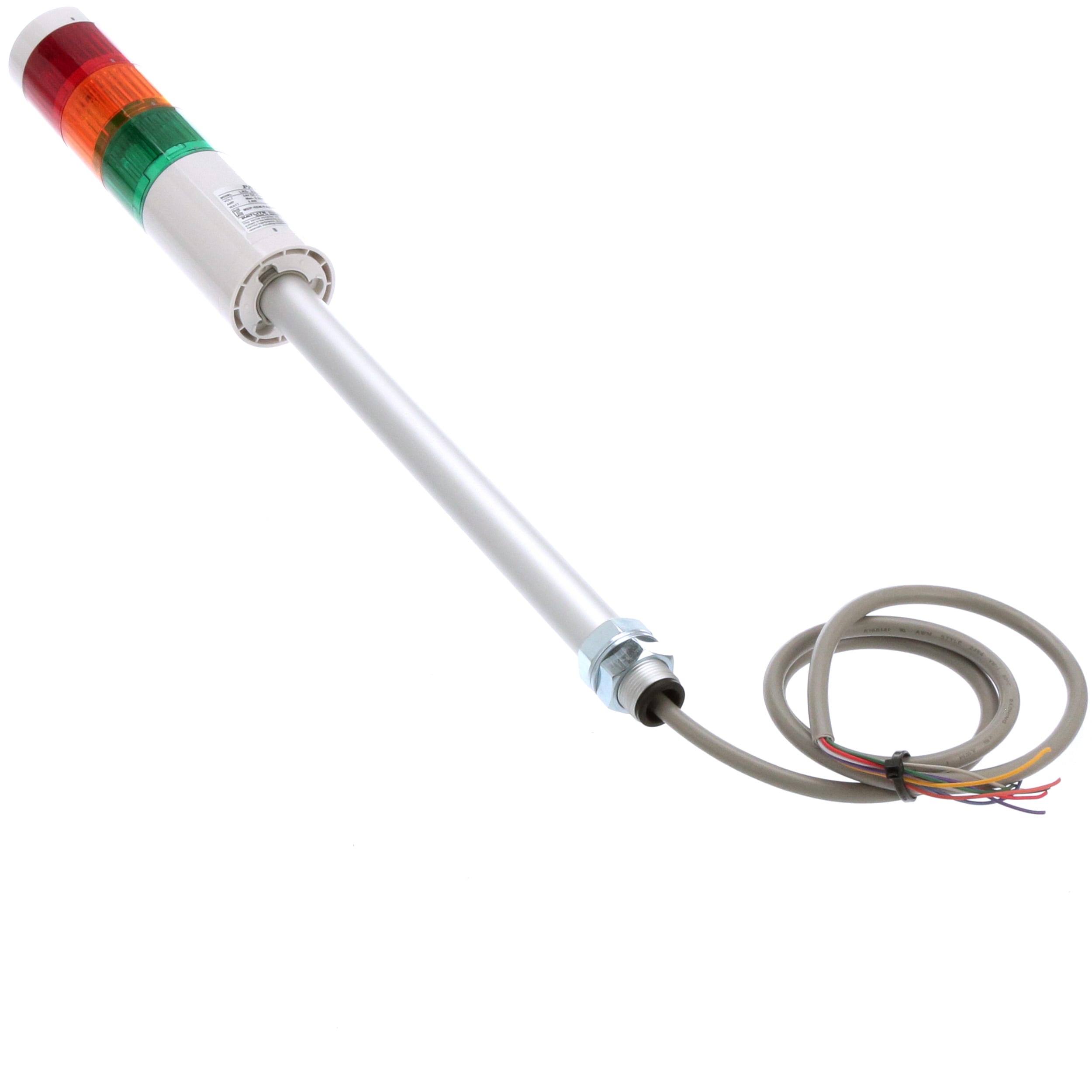 Patlite - LR5-302LJNW-RYG - 50mm, 3-Tier, 24VDC, Pole Mount/Cable, No ...