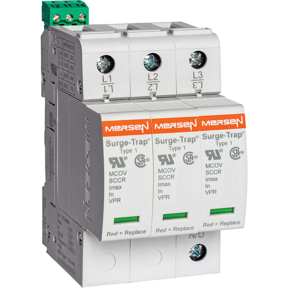 Mersen - STP480Y07M - Surge Protection Device, Pluggable, 3 Pole,3 ...