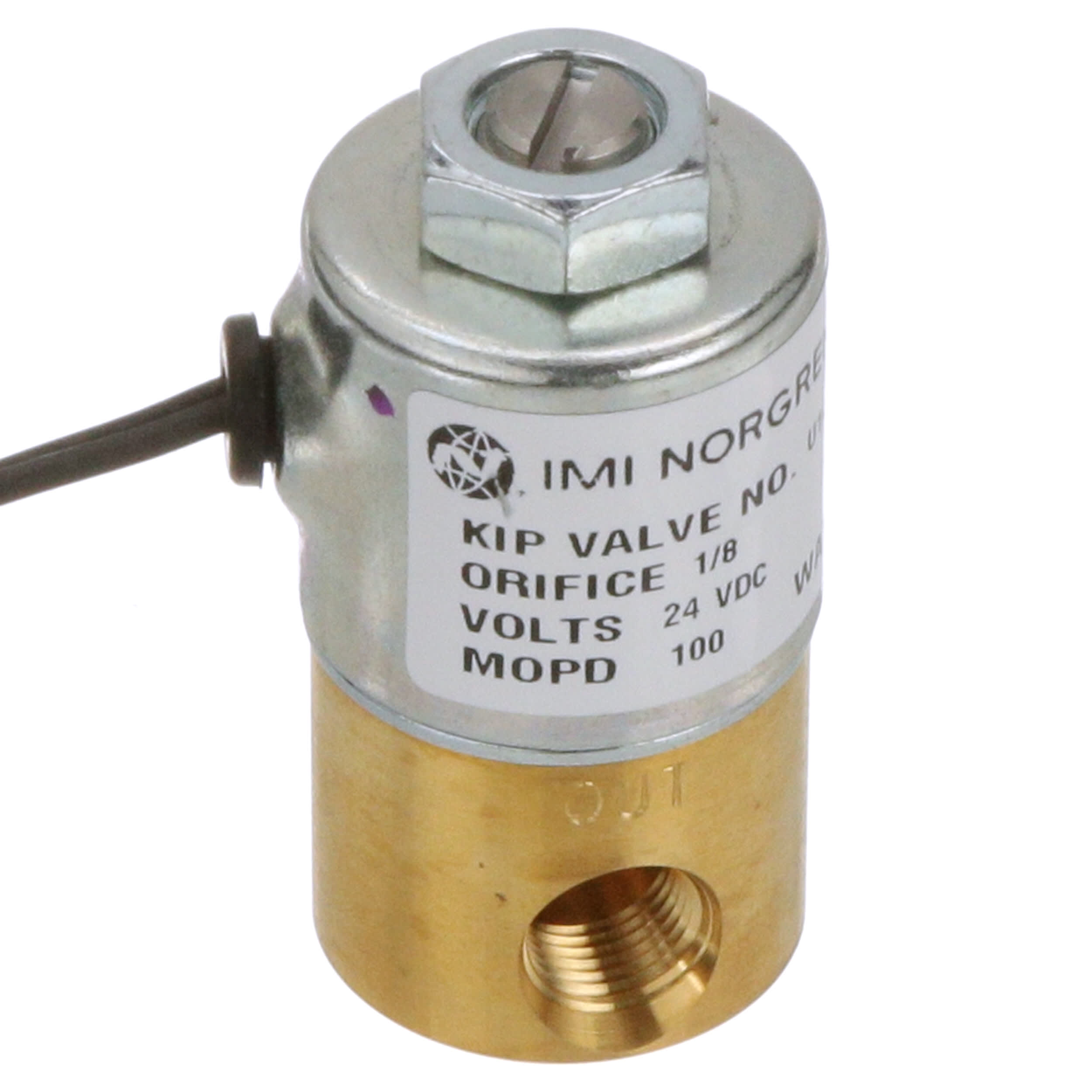 Norgren - U141115-24VDC - Valve, KIP, fluid control, brass, 1/8NPT ...